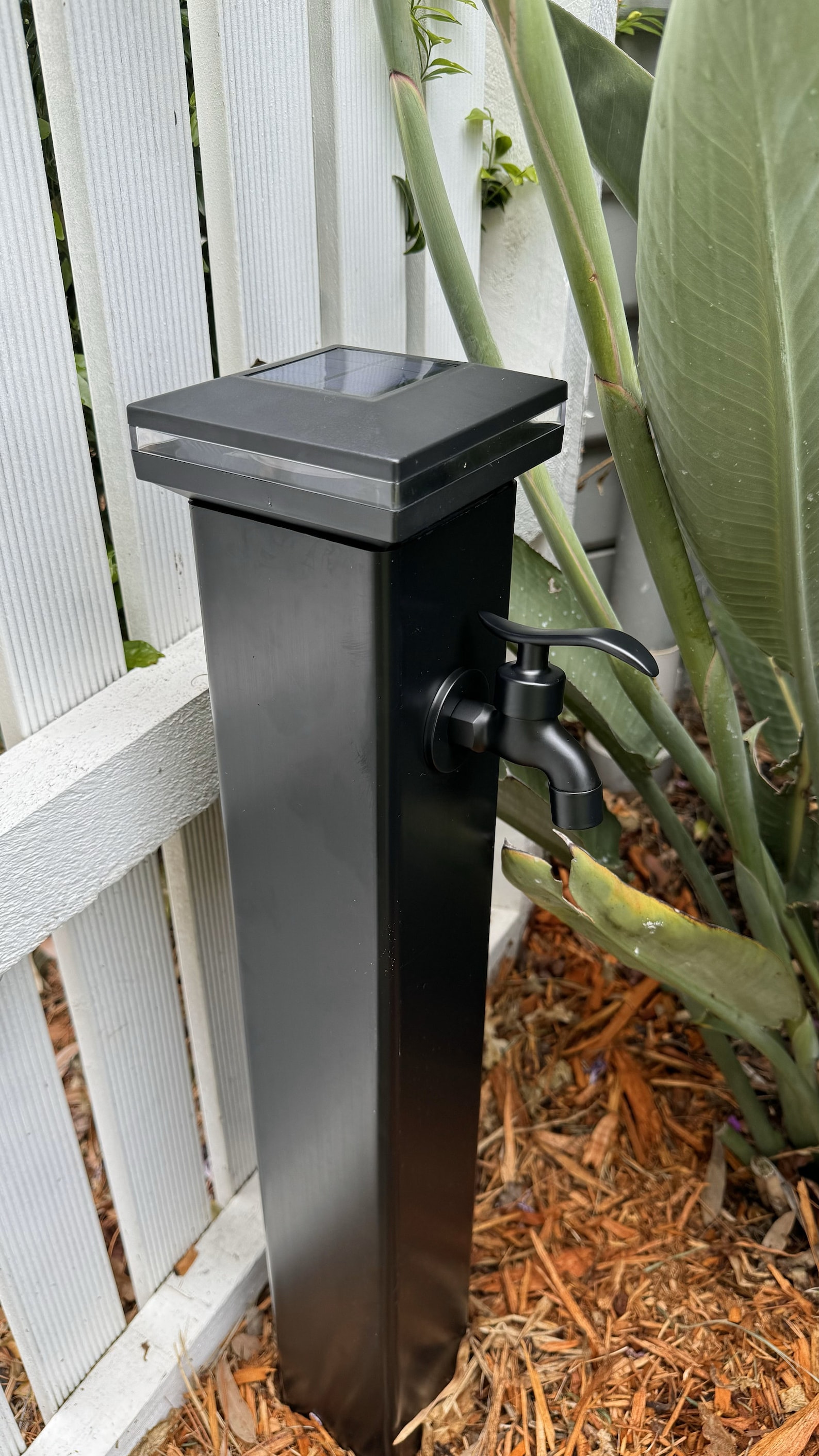Garden Tap Cover- With LED Solar Light & Black Tap - Etsy Australia