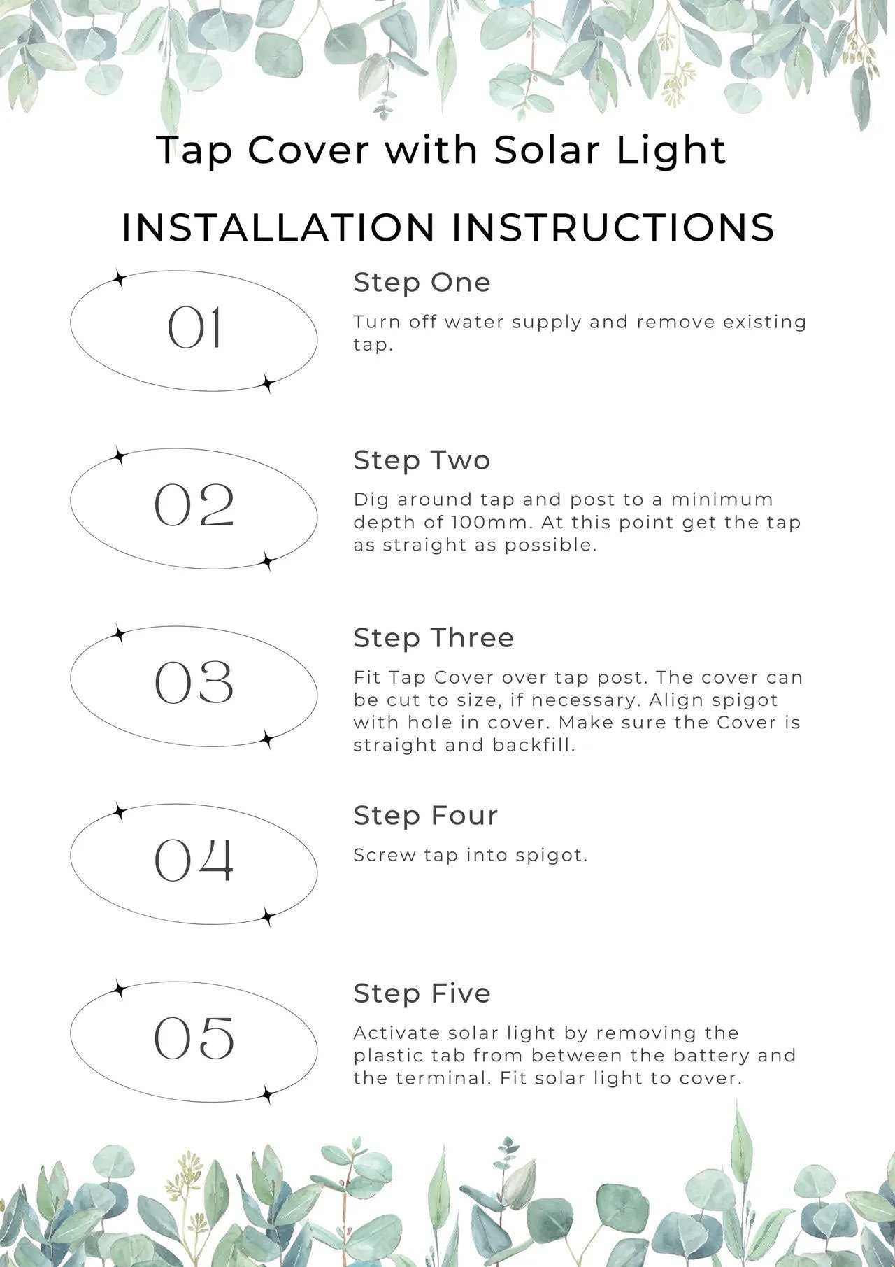 Garden Tap Cover- With LED Solar Light & Black Tap - Etsy Australia