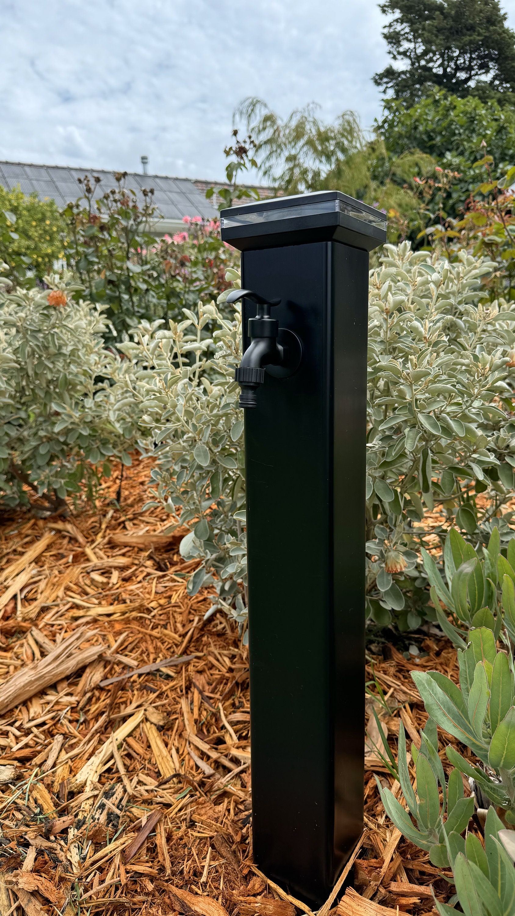 Garden Tap Cover- With LED Solar Light & Black Tap - Etsy Australia