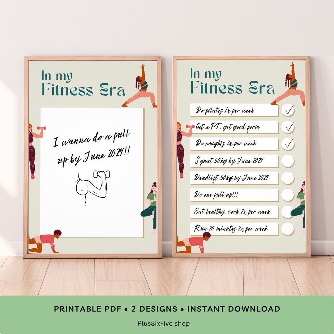 Printable Fitness Poster, in My Fitness Era, Print Gift for Fitness ...
