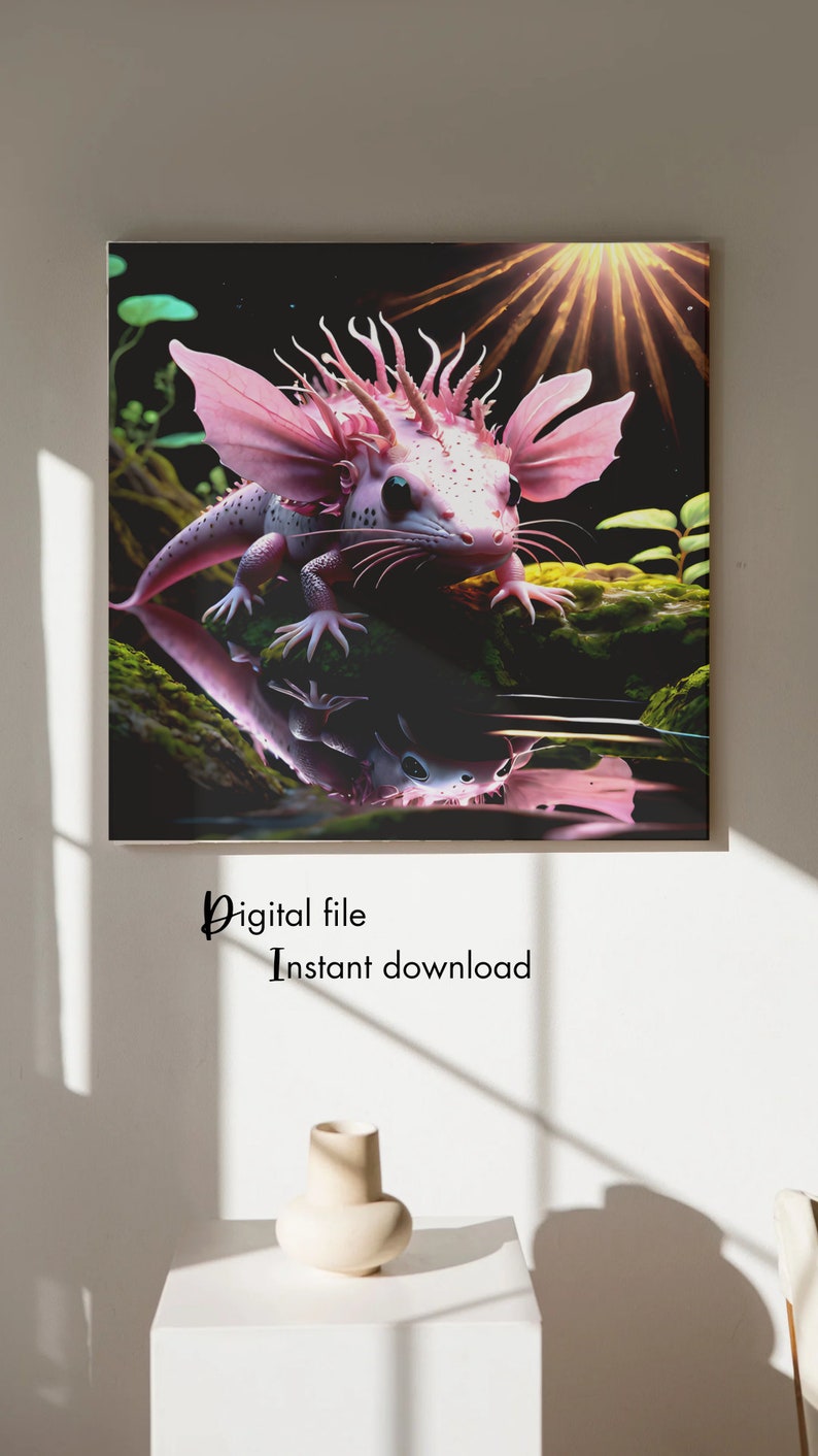 Axolotl Dragon Portrait Instant Download Printable Digital File AI ...
