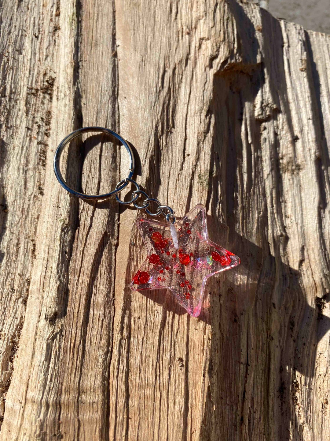 Star Resin Key Ring - Etsy