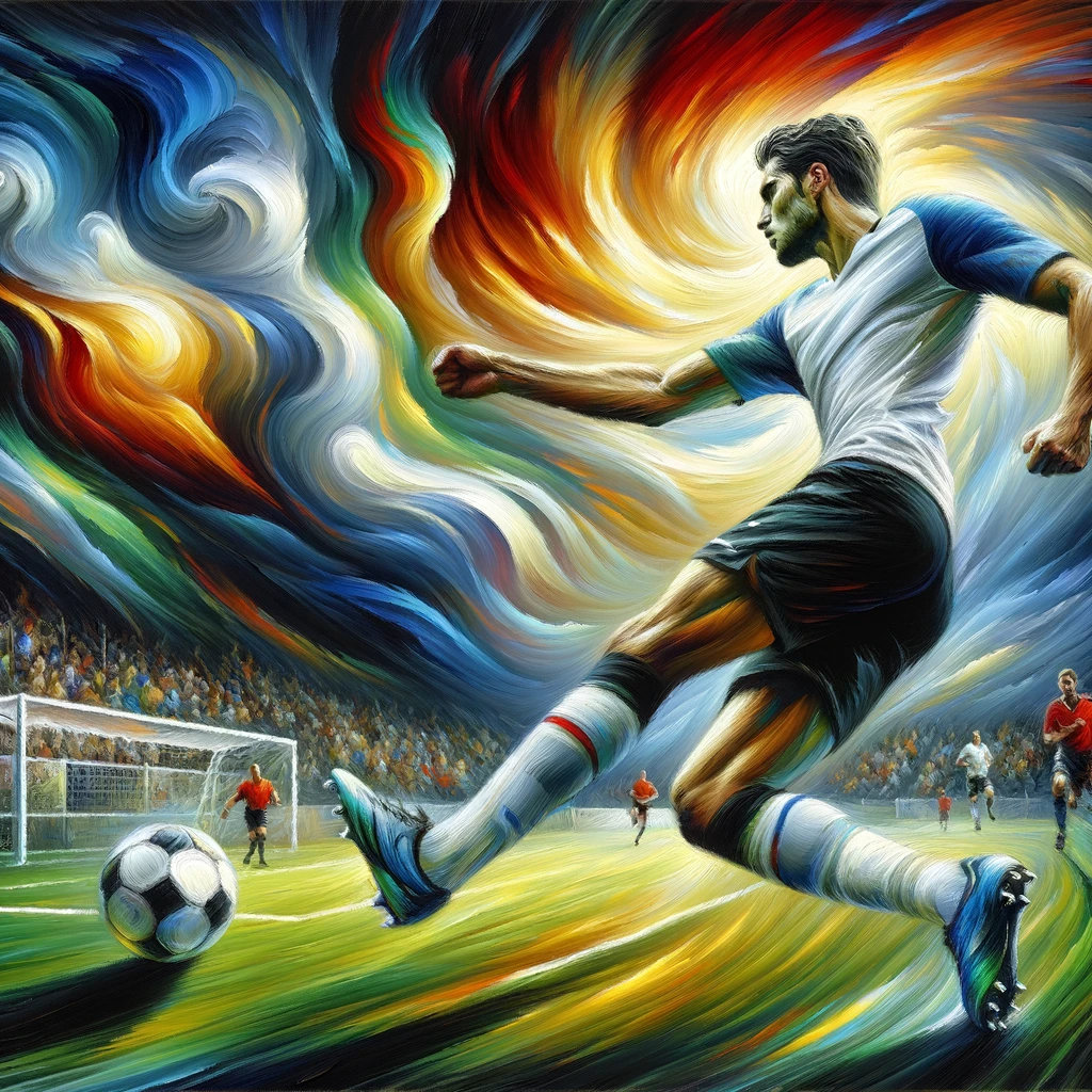 The Art of the Game Dynamic Football Player Digital Art Print Football ...