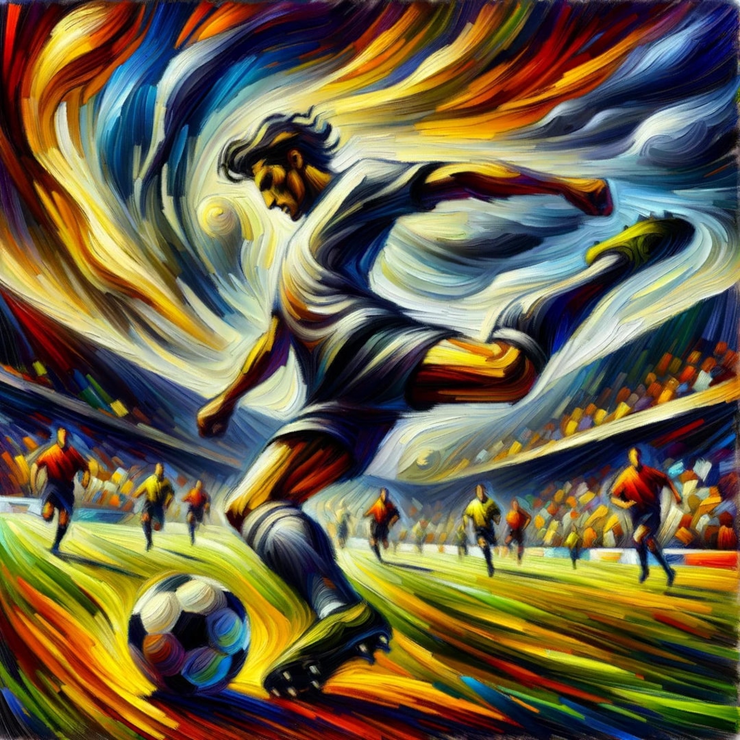 The Art of the Game Dynamic Football Player Digital Art Print Football ...