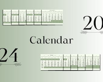 2024 Aesthetic Digital Calendar - Blue - Etsy