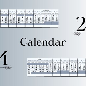 2024 Aesthetic Digital Calendar - Blue - Etsy