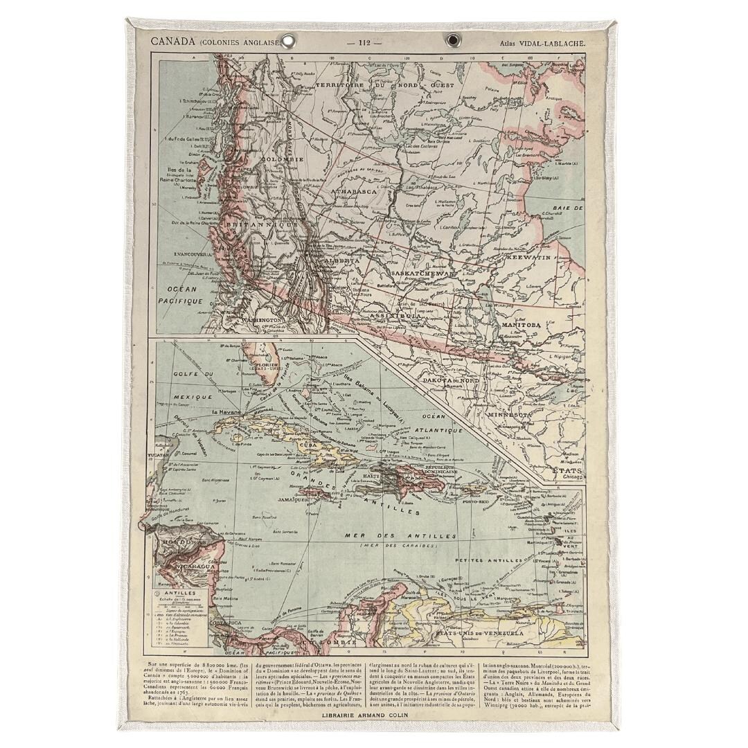 Vidal-lablache Canada Map early 20th Century - Etsy