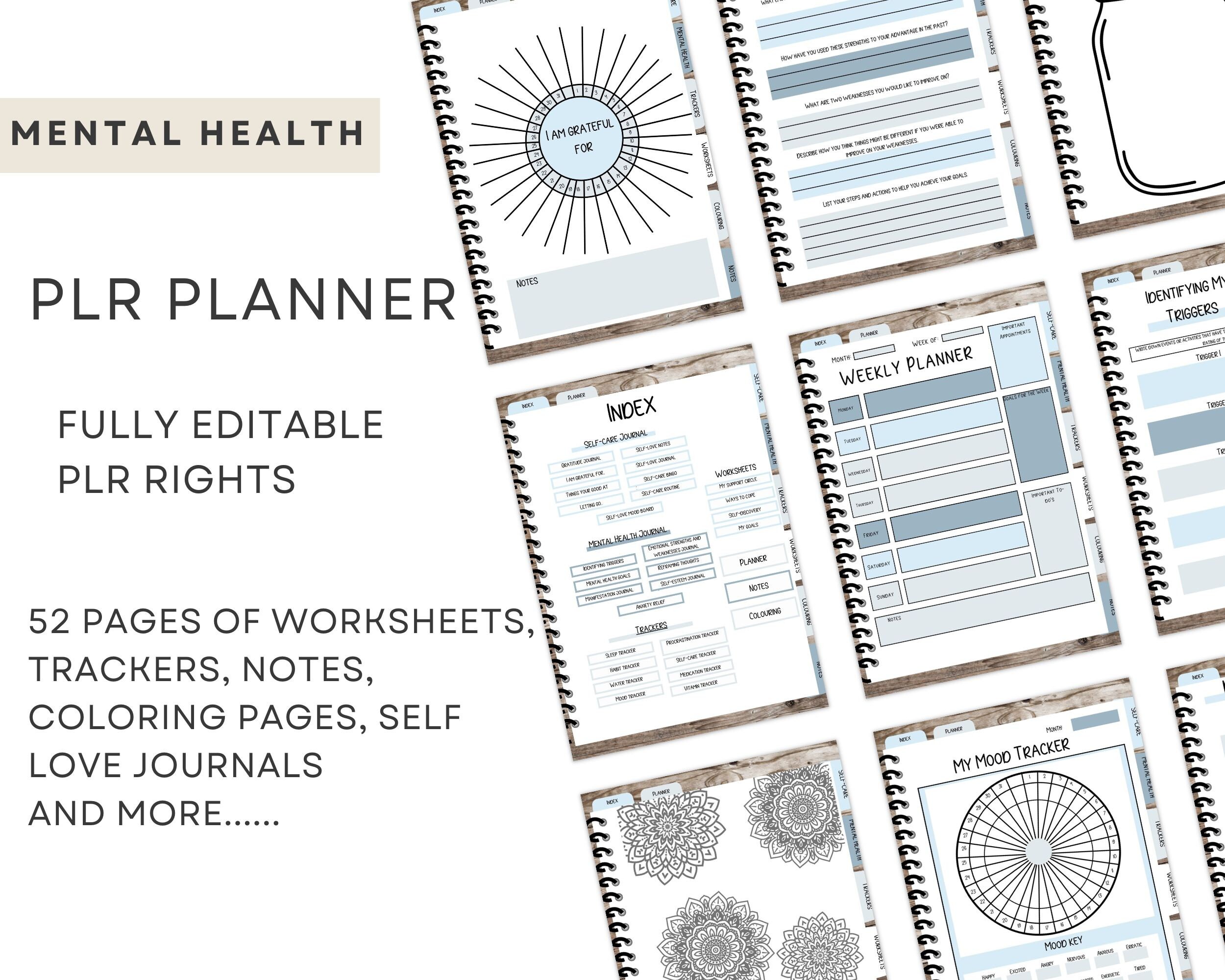 Mental Health Journal, Printable Mental Health Planner, Anxiety Mood ...