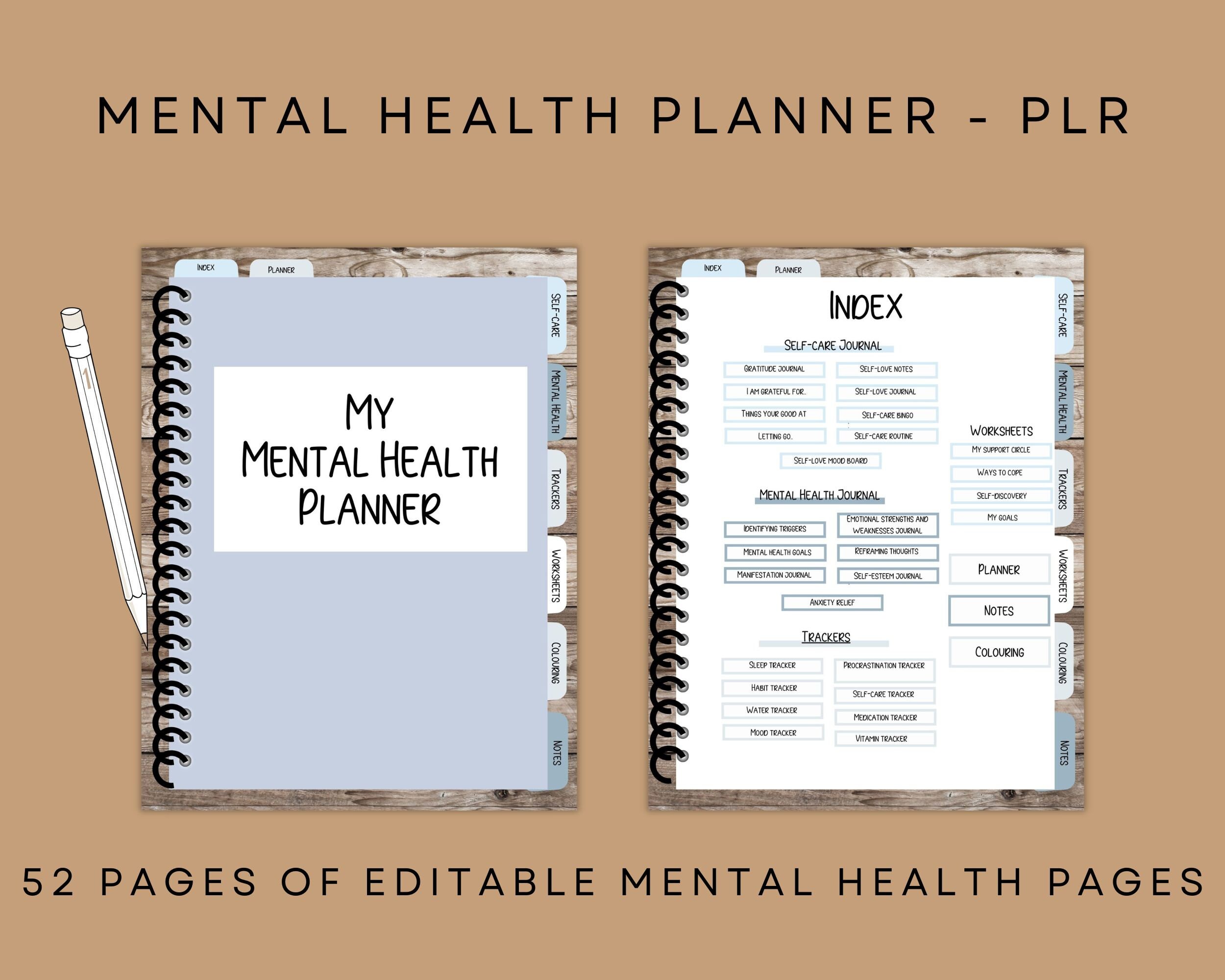 Mental Health Journal, Printable Mental Health Planner, Anxiety Mood ...
