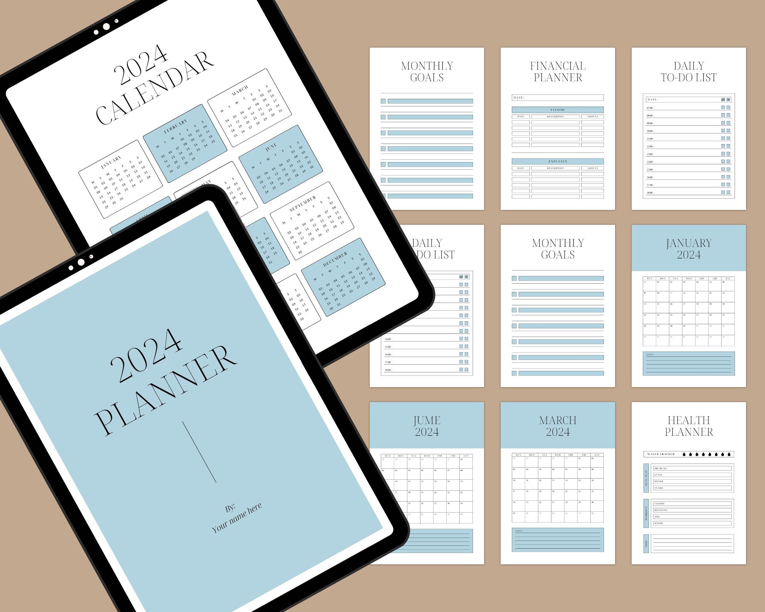 2024 Digital Planner, 2024 Digital Planner for Goodnotes, Portrait ...