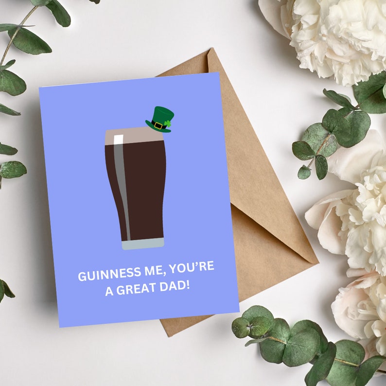 Fathers Day Card Funny Fathers Day Card Dad Guinness Loving Dad Father ...