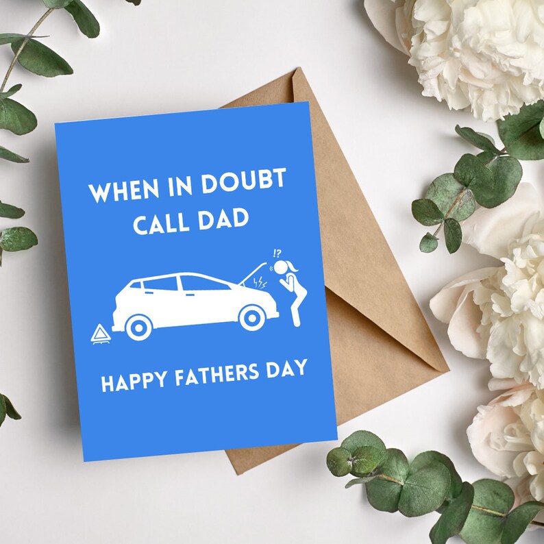 Fathers Day Card Funny Fathers Day Card Dad When in Doubt Call Dad ...