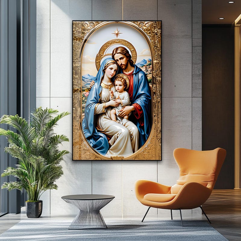 Tempered Glass Holy Family - Etsy
