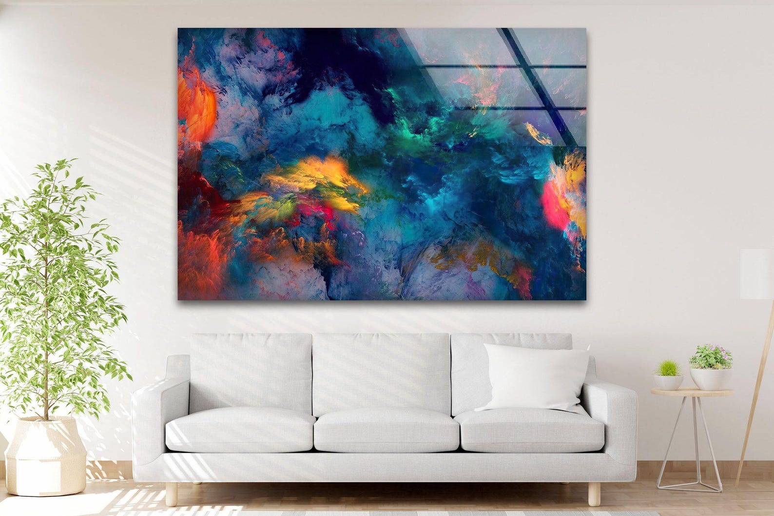 Abstract Cloud Texture Glass Wall Art: Modern Expressionist Print - Etsy