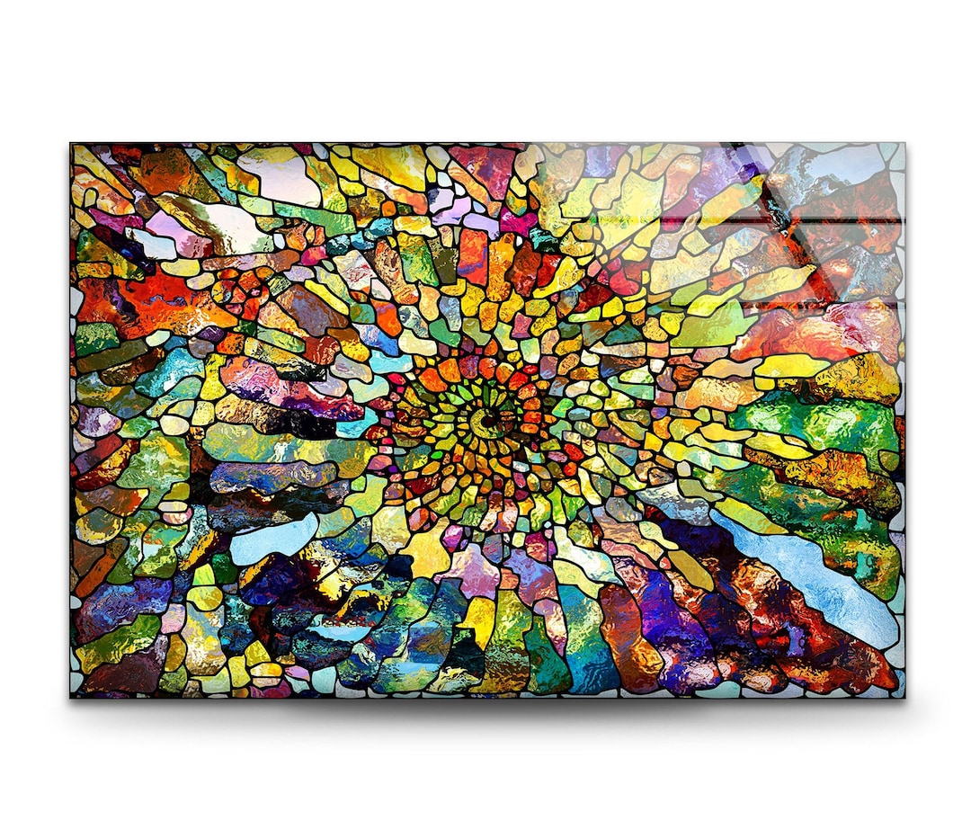 Colorful Stained Glass Wall Art – Vibrant Abstract Glass Artwork for ...