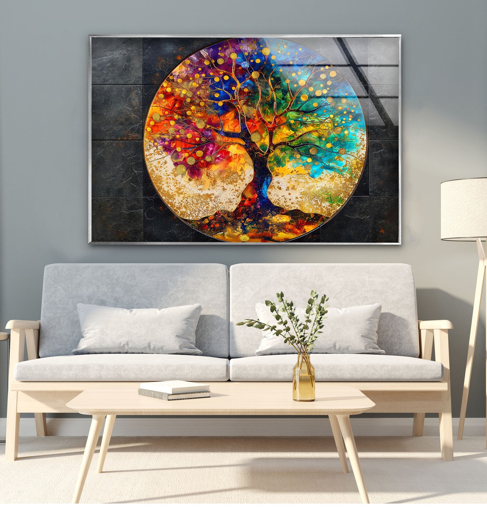 Colorful Tree of Life Glass Wall Art: Stained Glass Print - Etsy