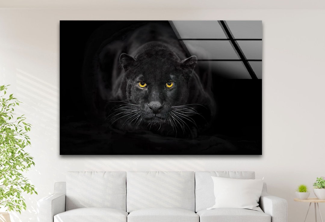 Tempered Glass Wall Art-panther Wall Art-glass Printing Art-tempered ...