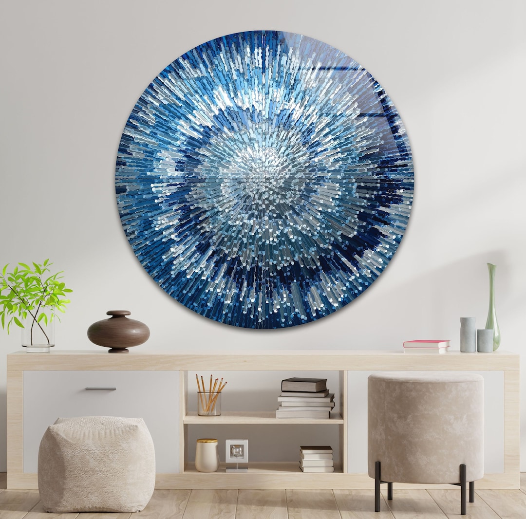 Tempered Glass Wall Art-blue Abstract Wall Art-glass Printing Art ... Tempered Glass Wall Art-blue Abstract Wall Art-glass Printing Art ...