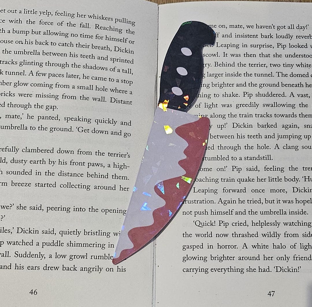 Bloody Knife Holographic Bookmark, Crime Lover, Unique Bookmark, Page ...