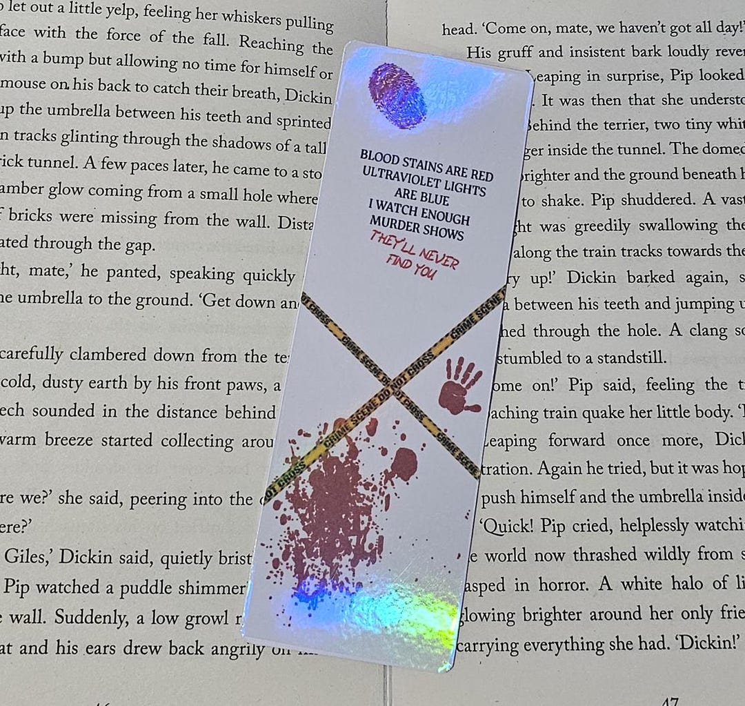 Serial Killer Holographic Bookmark, Crime Scene, Book Lover, Unique ...