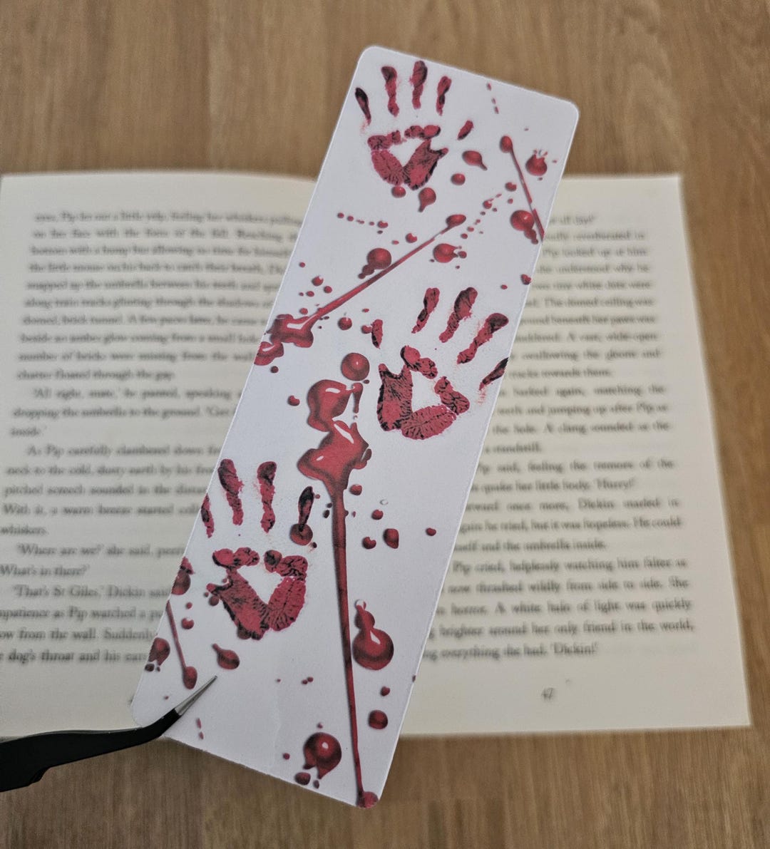 Bloody Handprint Bookmark, Crime Scene, Serial Killer, Book Lover ...