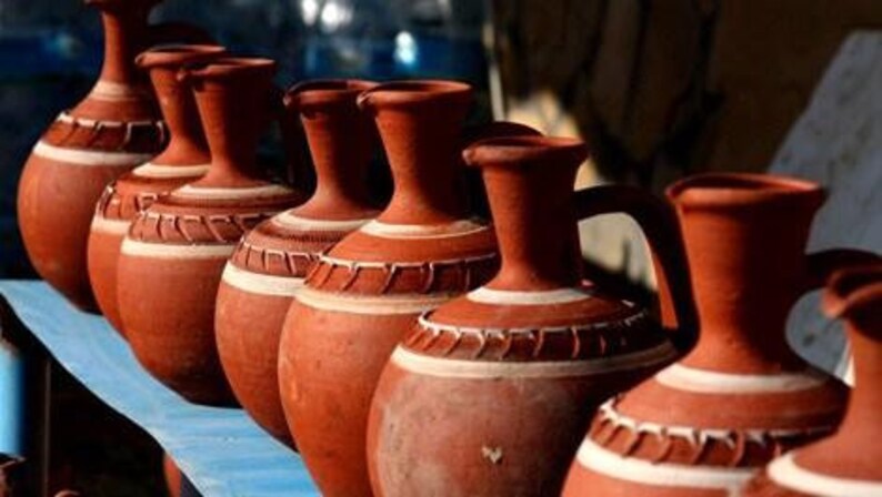 Terracotta Cup, Handmade Clay Water Jug, 100 % Eco Friendly, Earthen ...