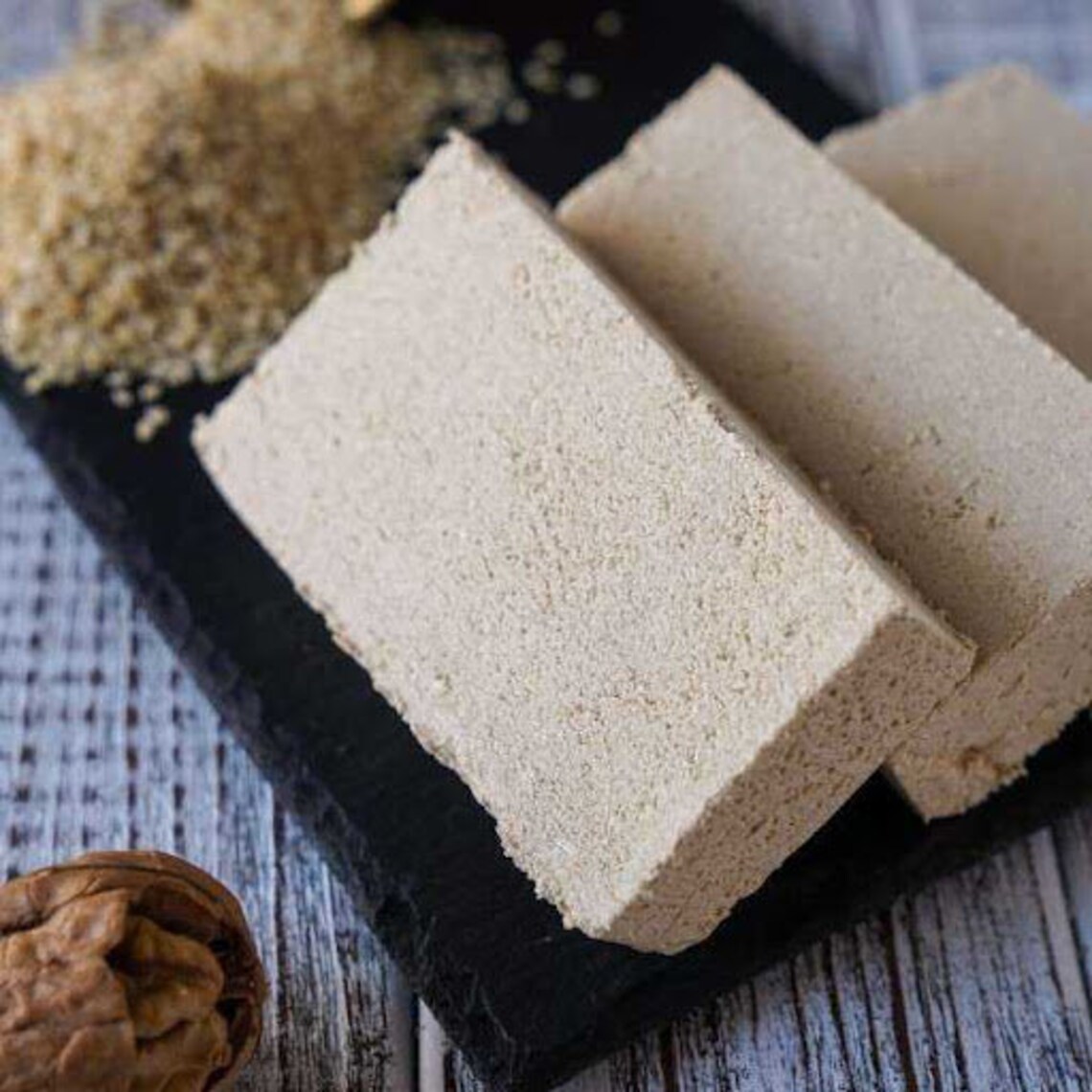 Tahini Halva Plain, Turkish Traditional Halva, Tahini Halva Dessert ...