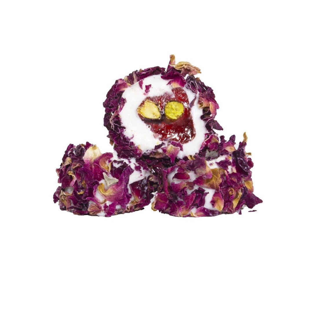 Rose Leaf Wrap Turkish Delight, Pistachio and Rose Leaf Turkish Delight ...