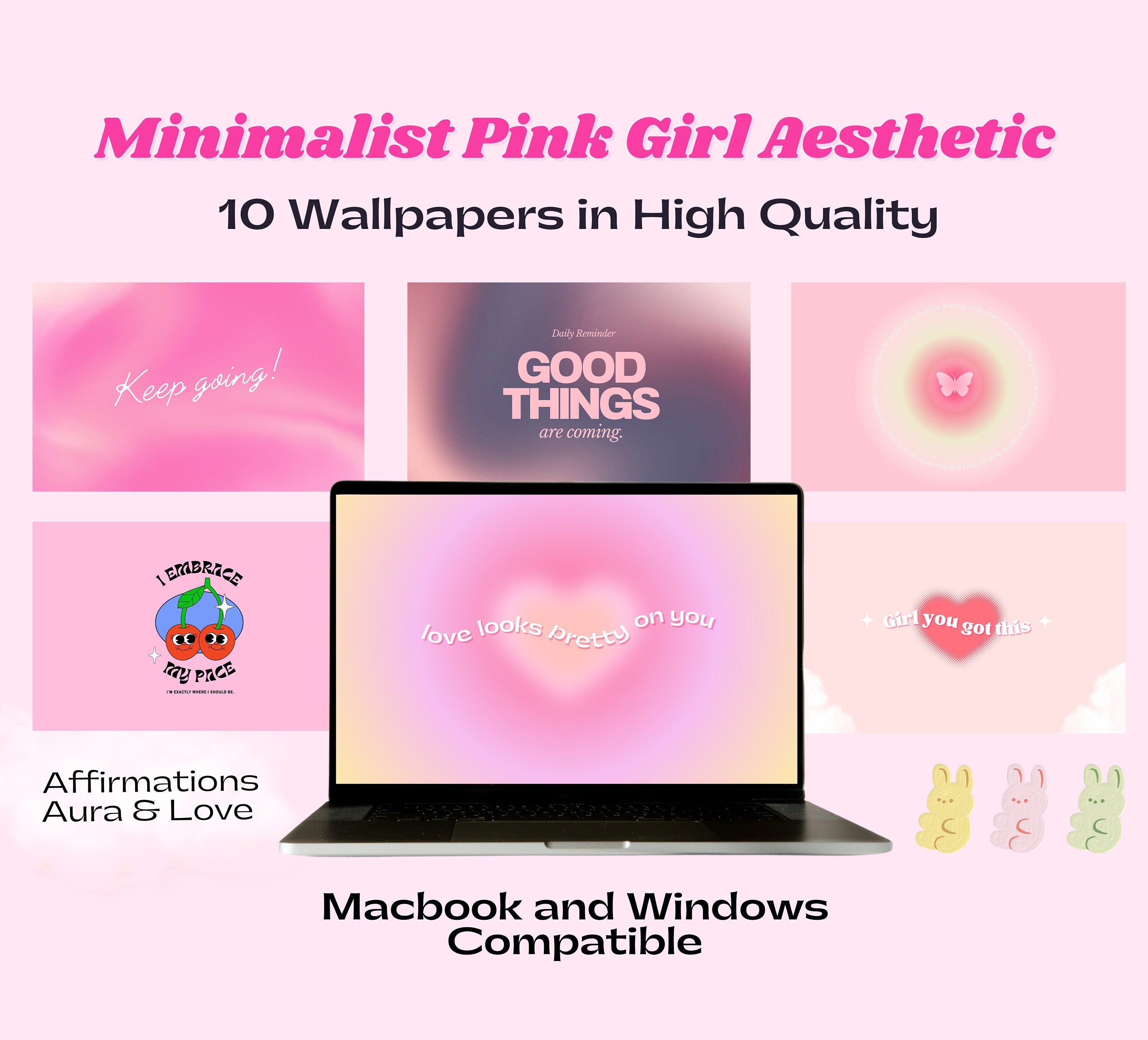 10 Pink Girl Aesthetic Minimalist Desktop Wallpaper High Quality ...
