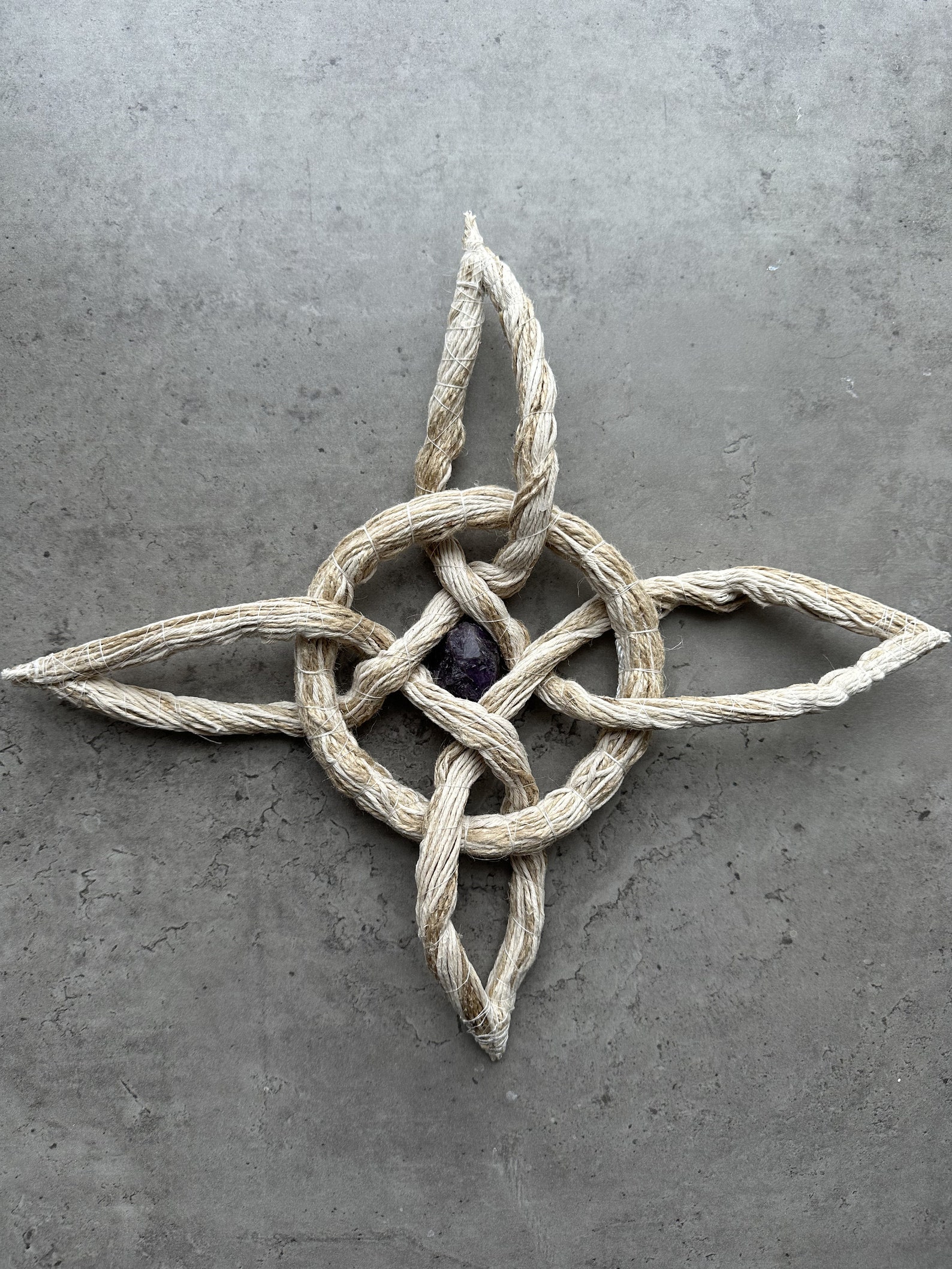 Witch Knot Wall Decor: Celtic Protection Talisman With Raw Amethyst ...