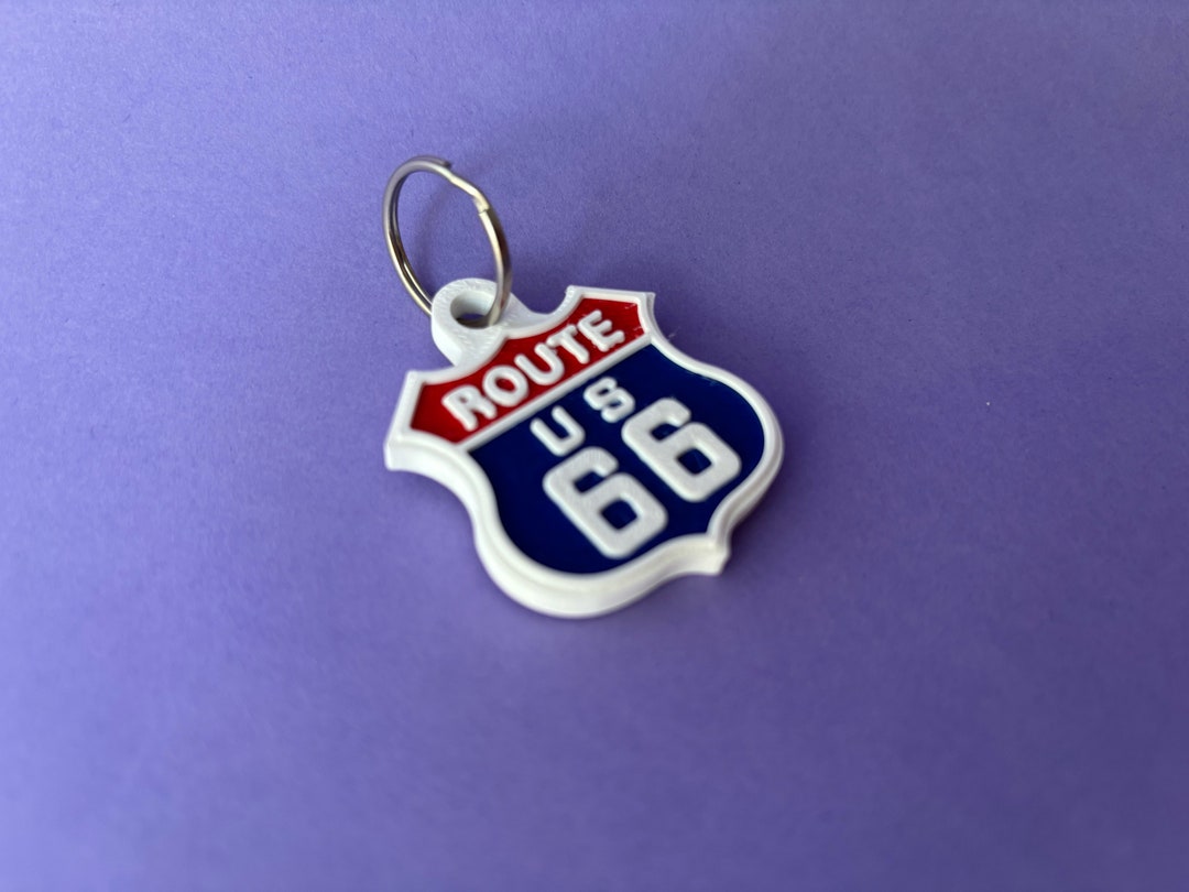 Route 66 Keychain Colored, American Highway Keychain, Bikers Keychain ...