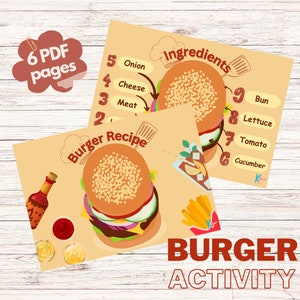 Burger Activity | Printables Busy Book Build A Burger | Summer ...
