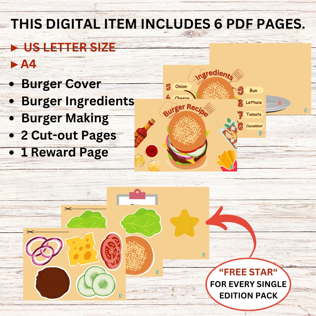 Burger Activity | Printables Busy Book Build A Burger | Summer ...