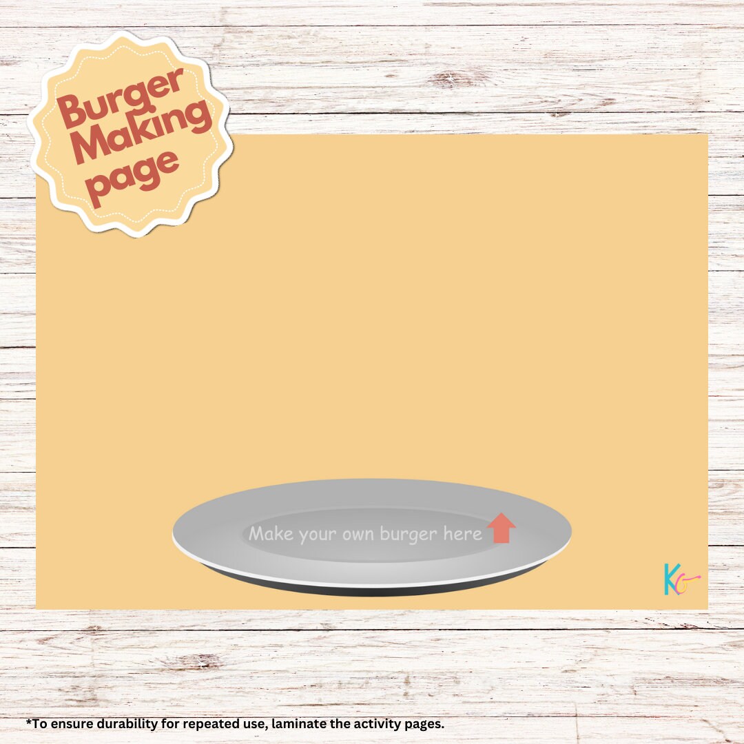 Burger Activity | Printables Busy Book Build A Burger | Summer ...
