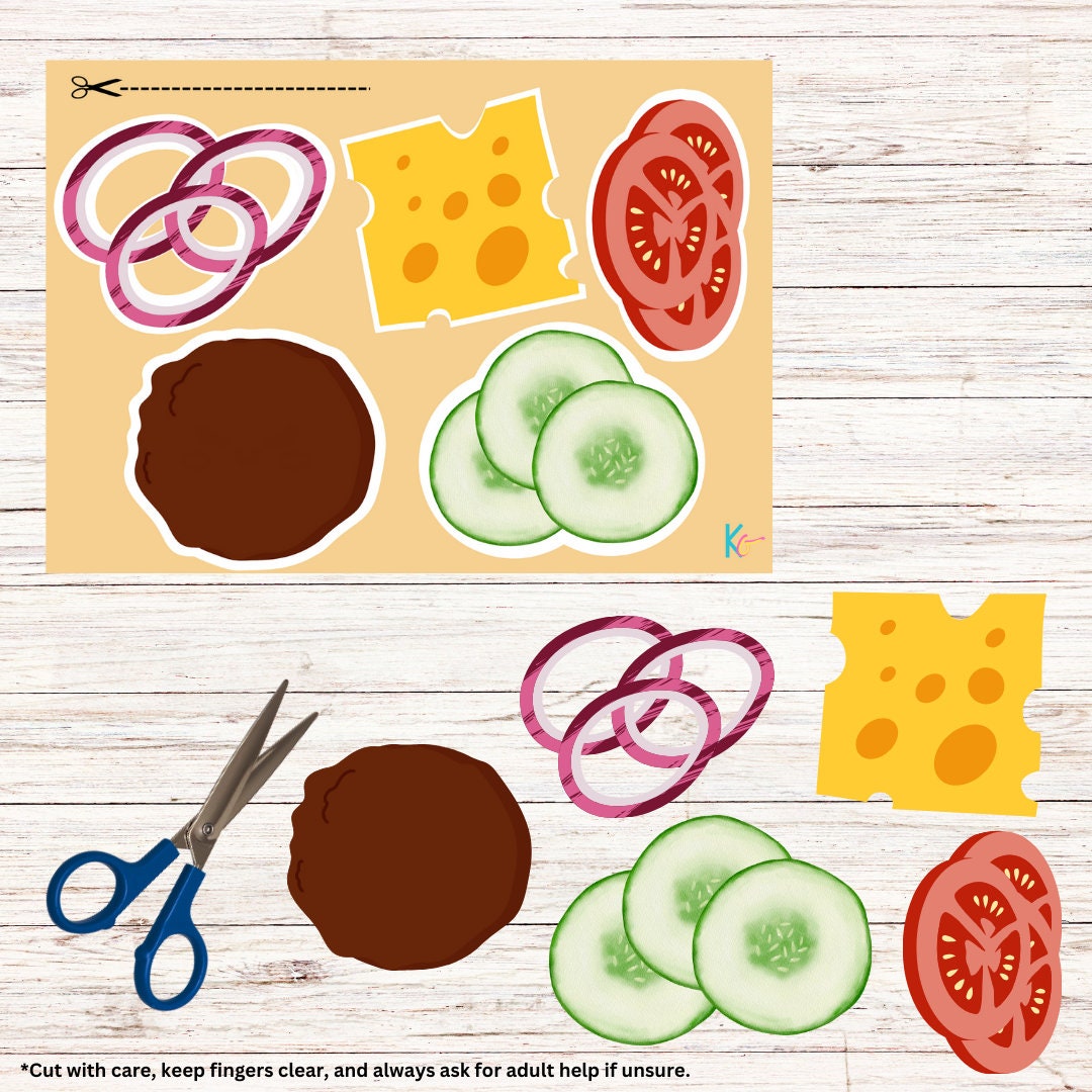 Burger Activity | Printables Busy Book Build A Burger | Summer ...