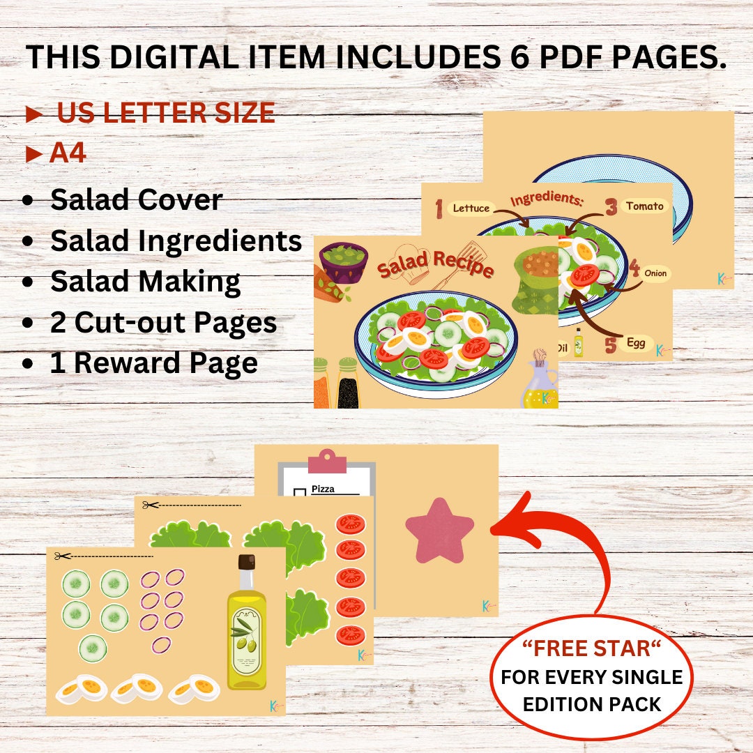 Salad Activity Printables Busy Book Build A Salad Learn & Play ...