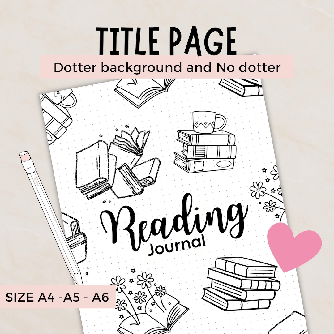 Reading Journal Title Page - Printable Reading Journal Cover - Book ...