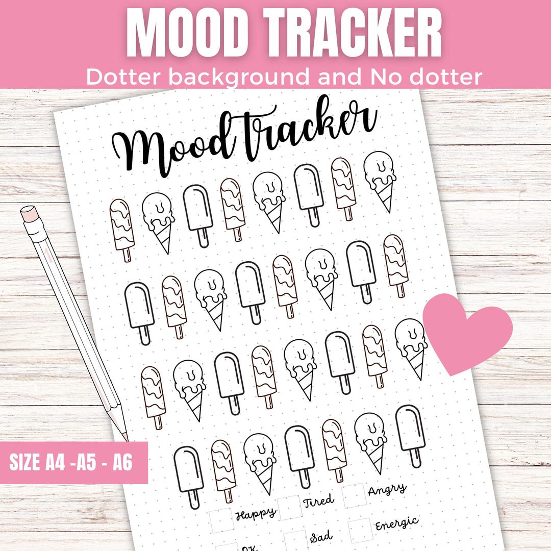 Ice Cream Mood Tracker Printable -fun Bullet Journal Page -mental ...