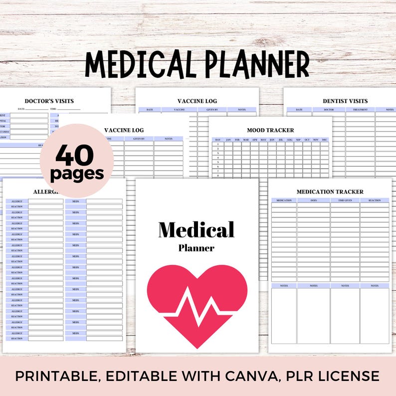 Medical Planner Printable,healthcare Planner,medication Tracker,health ...