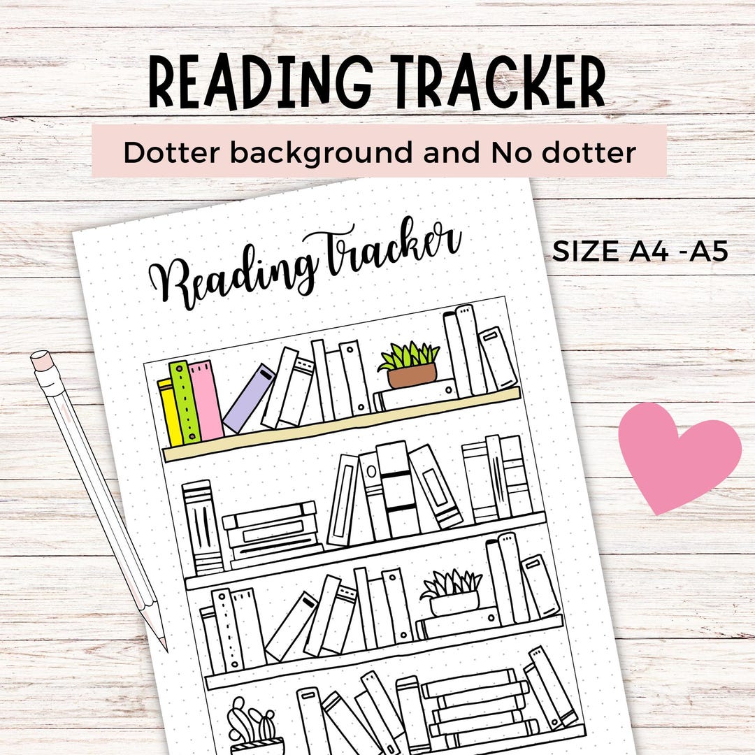 Reading Tracker, Bookshelf Book Journal, Reading Log, Book Habit ...