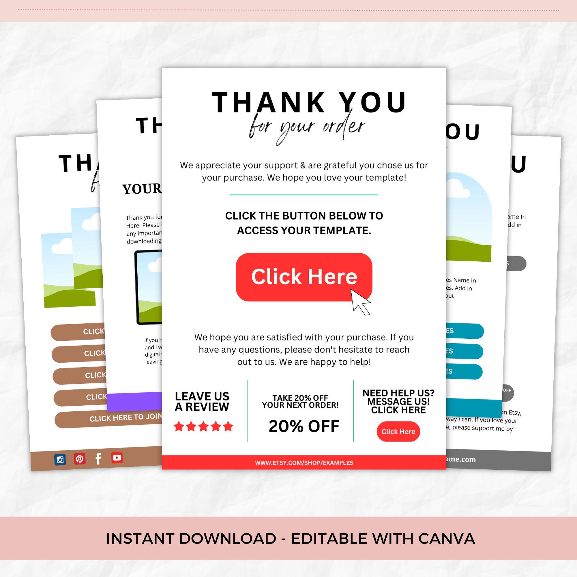 Delivery Etsy Template, Thank You Etsy Seller Mockup, Digital Product ...