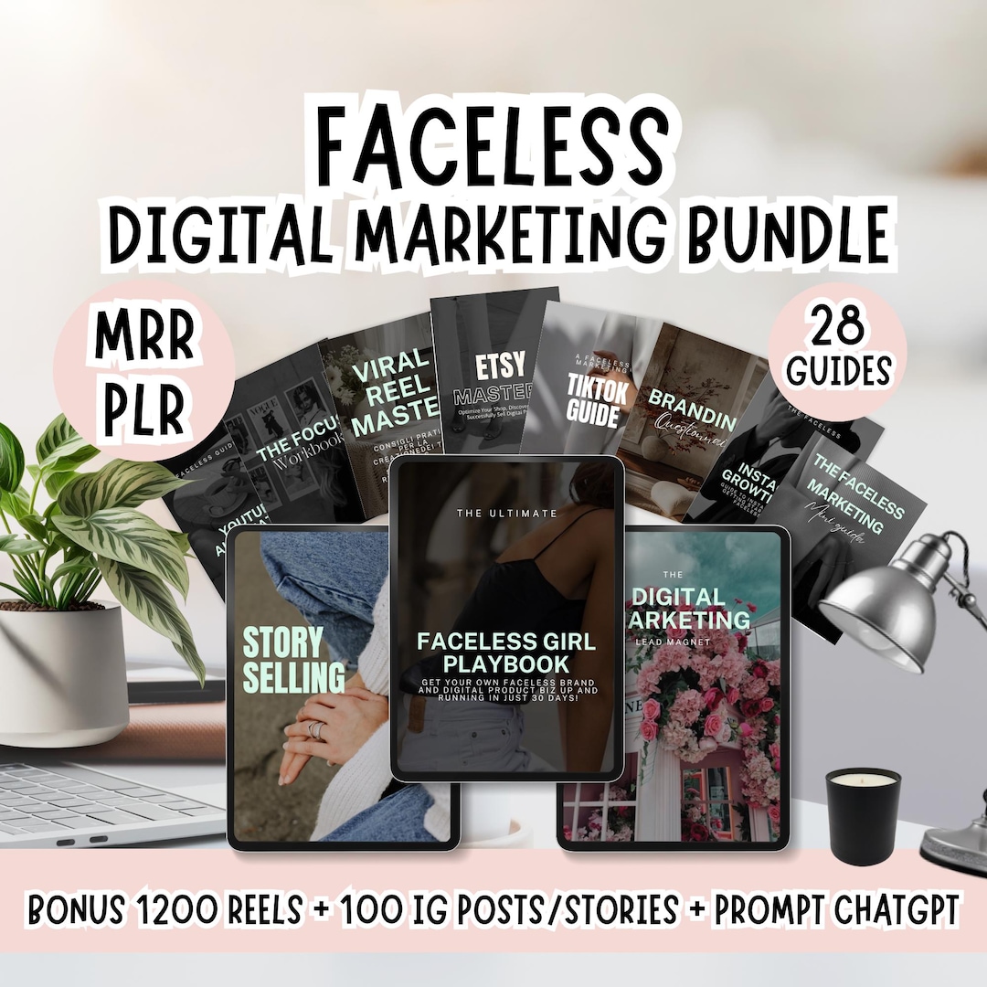 28 Faceless Digital Marketing Guides Mrr Plr Products , Faceless ...