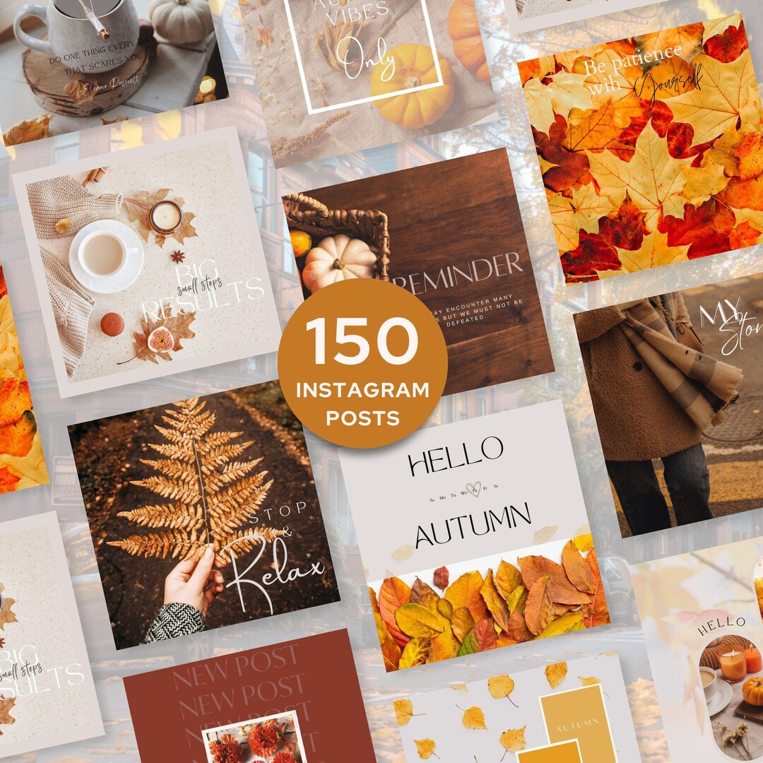 150 Autumn Instagram Post Templates , Ready-to-use Social Media Designs ...