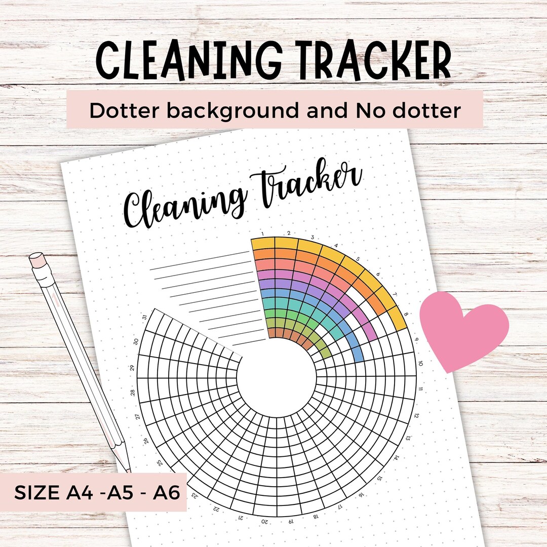 Monthly Cleaning Tracker Printable – Cleaning Schedule PDF – A4 A5 A6 ...
