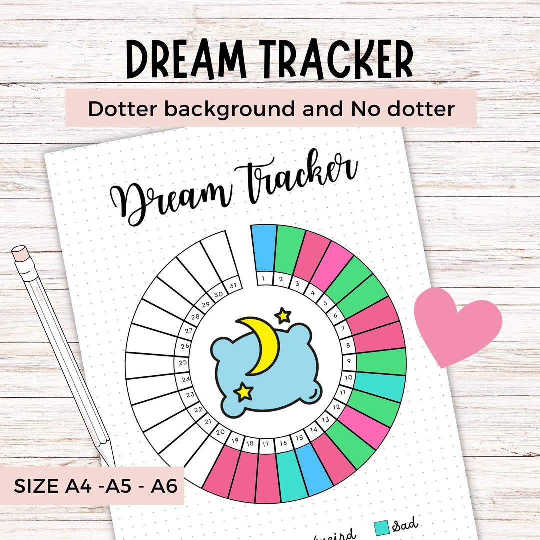 Monthly Dream Tracker - Printable Bullet Journal Page - Dream Log ...