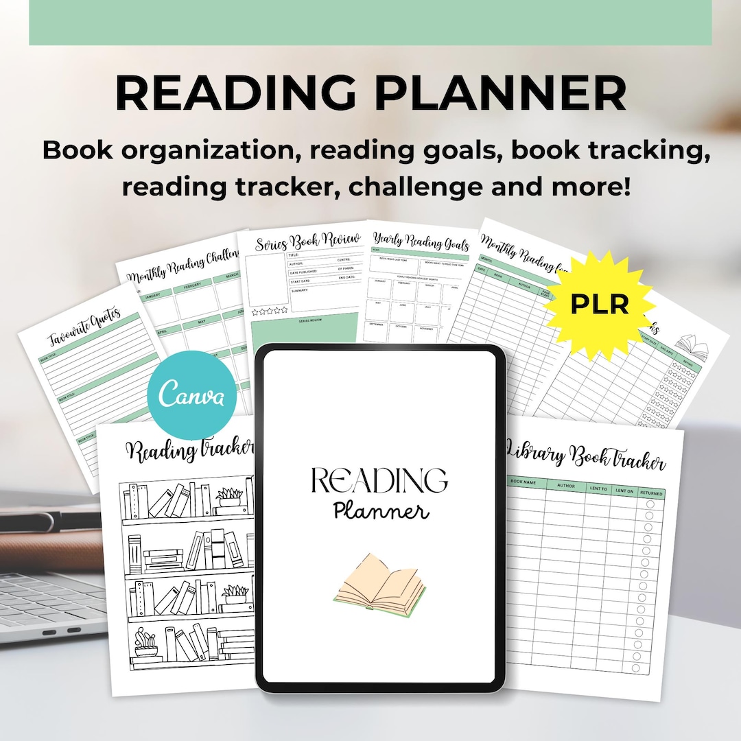 Reading Planner Bundle Editable Canva Template, Printable Book ...