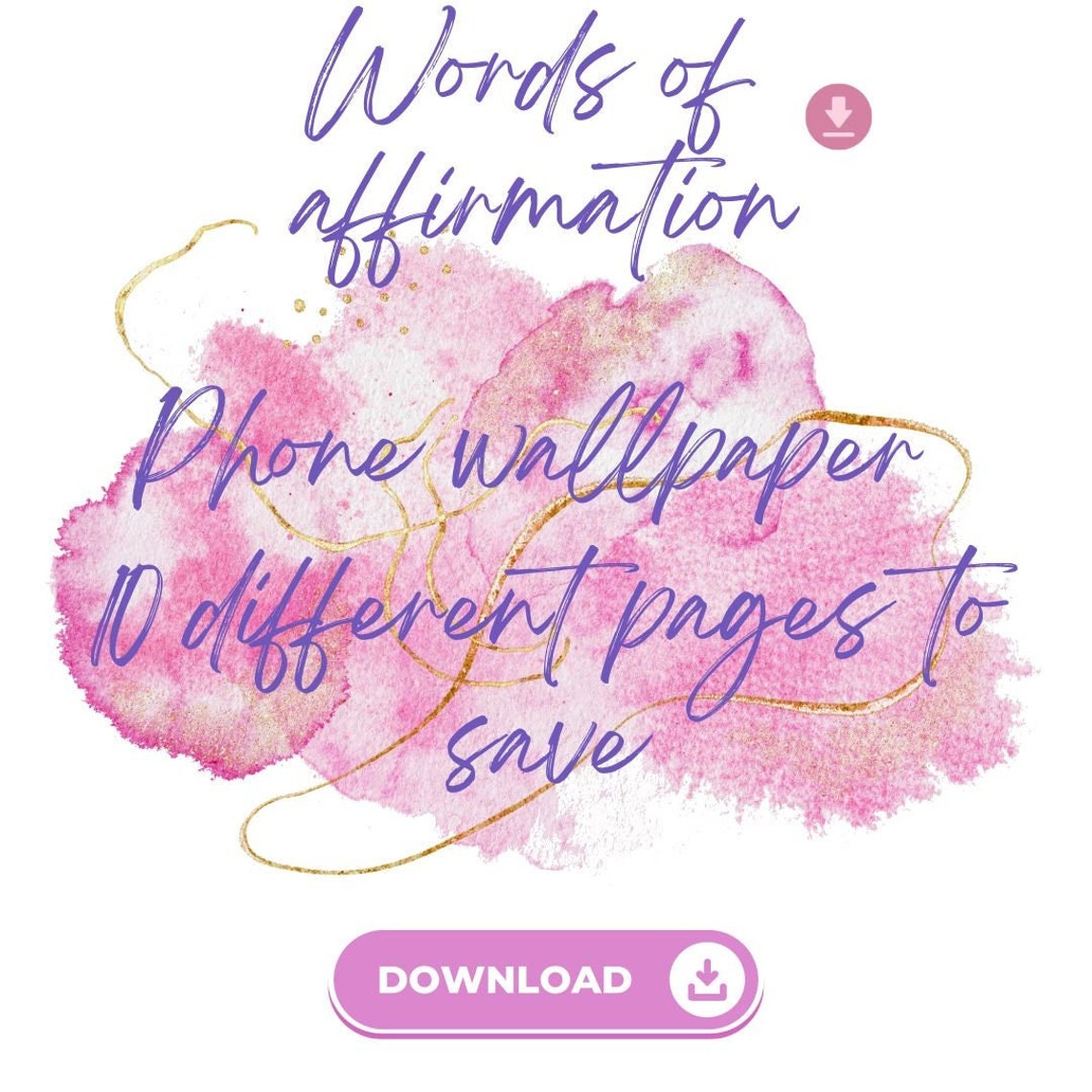 10 Wallpaper Designs| Digital Download | Positive Affirmations ...