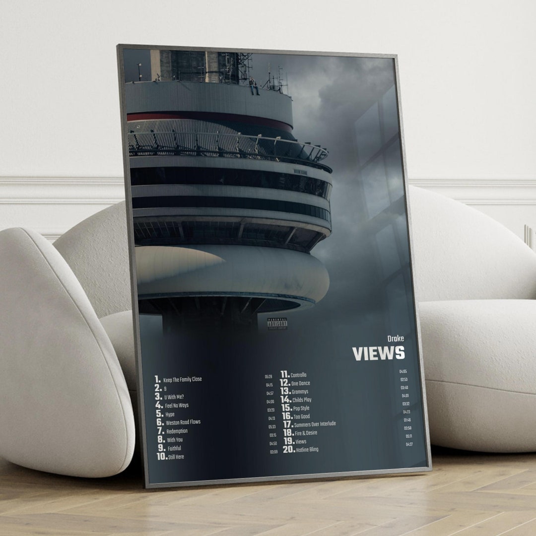 Drake Views Album Cover Poster Wall Art, Drake, Views - Etsy