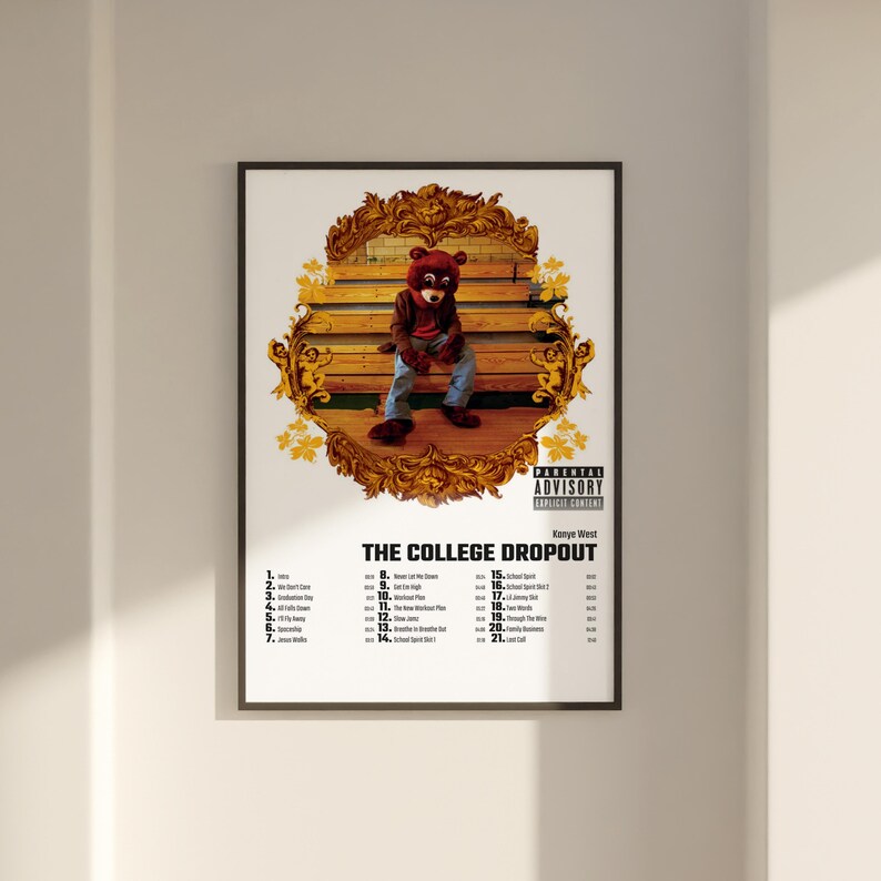 Kanye West the College Dropout Album Cover Poster Wall Art, Kanye West ...