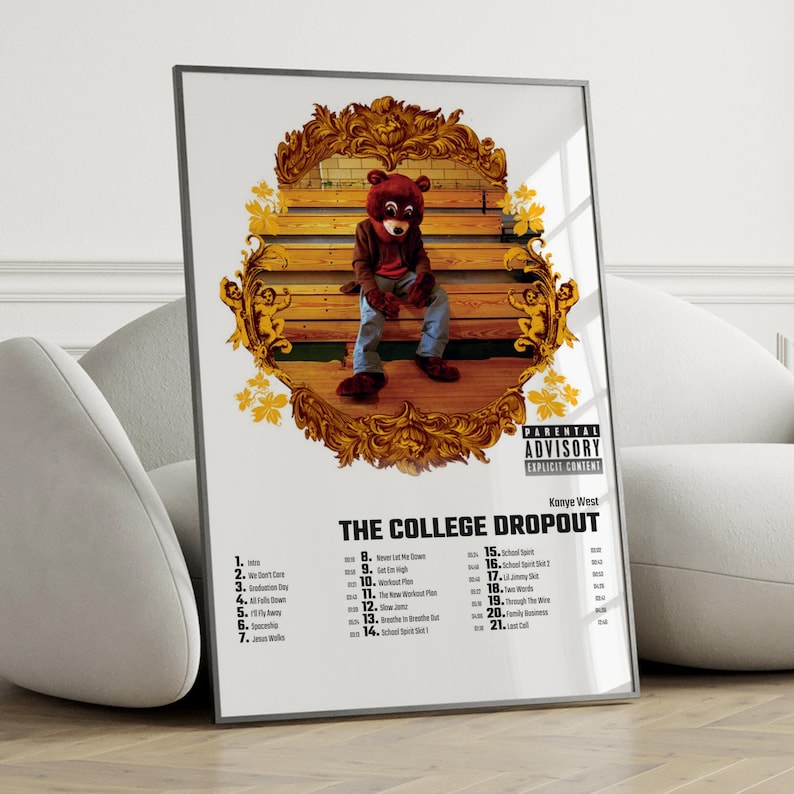 Kanye West the College Dropout Album Cover Poster Wall Art, Kanye West ...